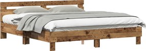 Rám postele Staré dřevo 203 x 185 x 70 cm Kompozitní dřevo 3385625