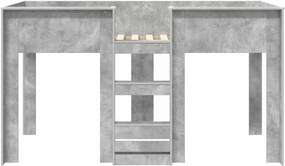 Patrová postel pro děti Betonově šedá 100 x 200 cm 3410502