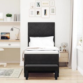 Postel s boxspringem s čelo Černá 200 x 80 cm samet 3344542