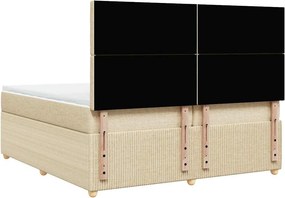 Box spring postel s matrací krémová 200x200 cm textil 3292182
