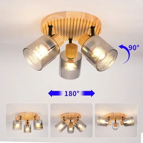 Brilagi - Bodové svítidlo HYGGE 3xE14/15W/230V kaučukovník/kouřová