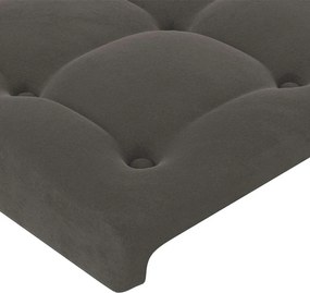 Čelo postele s LED tmavě šedé 180x5x118/128 cm samet 3122919