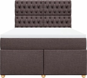 Box spring postel s matrací tmavě hnědá 160x200 cm textil 3293641