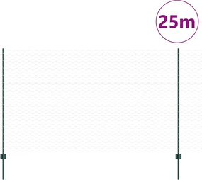 Hexagonální plot s podpěrou 10 x 1,4 m Ocel potažená PVC Zelená 3336691