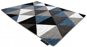 Kusový koberec ALTER Rino trojúhelníky modrý