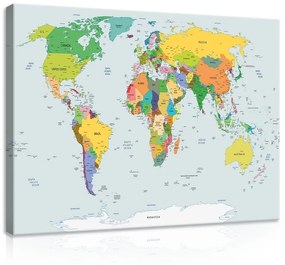 Postershop Obraz na plátně: Mapa světa (2) - 75x100 cm
