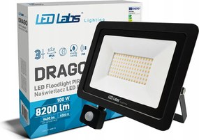 Led halogenový zářič Drago 100W Nw IP44 Slim Pir