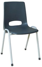 Manutan Expert  Plastová jídelní židle Pavlina Grey, antracit, šedá konstrukce