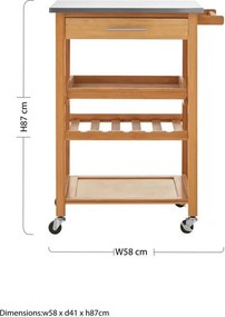 Bambusový servírovací stolek na kolečkách 41x58 cm Harlow – Premier Housewares