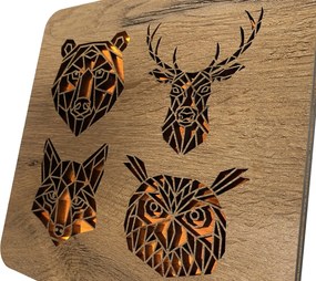 Li-Go "Lesní zvěř" lampa 19x19 cm provedení povrchu: dub