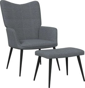 vidaXL Relaxační židle se stoličkou textil [327952] Barva: Tmavě šedá