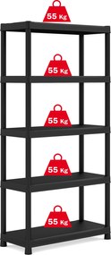 KIS-KETER Tribac 009980BK01 Regál 5 polic, šířka 90 cm