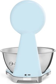 Světle modrá plastová digitální kuchyňská váha – SMEG