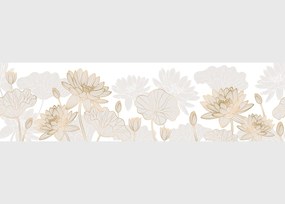 Samolepící bordura na zeď Zlaté Chryzantémy | 5 m x 13.8 cm | DWB8437