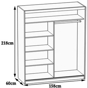 Designová šatní skříň Arvin 158 cm s tichým dovíráním - bílá