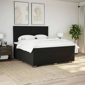 Box spring postel s matrací černá 180x200 cm textil 3292862