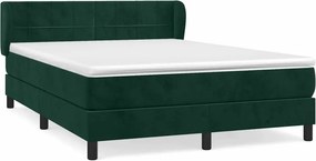 Box spring postel s matrací tmavě zelená 140x200 cm samet 3127496
