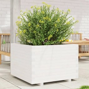Zahradní truhlík bílý 70 x 70 x 49,5 cm masivní borové dřevo 3282525