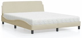 Postel s matrací Dover krémová 160 x 200 cm textil 3208429
