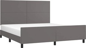 Rám postele s čelem šedý 160x200 cm umělá kůže 3125461