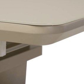 Jídelní stůl 110+40x75 cm, skleněná deska, MDF cappuccino mat (110 x 75) cm