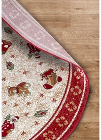 Červený kulatý koberec s vánočním motivem s příměsí bavlny ø 200 cm Toy's Delight Red Christmas – Villeroy&amp;Boch