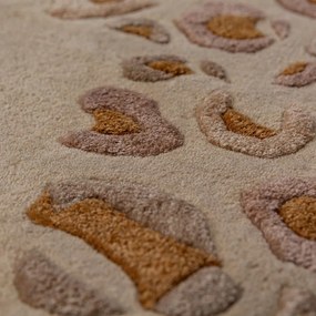Ručně tkaný koberec s příměsí vlny v přírodní barvě 140x200 cm Leopard Frame – Flair Rugs