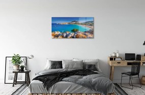 akrylový obraz Řecko pobřeží beach panorama 100x50 cm