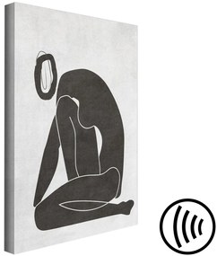 Obraz Silueta ženy - černobílá grafika ve stylu scandi boho