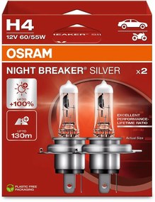 Autožárovka osram h4 night breaker silver +100%, 2ks