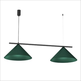 Závěsné svítidlo Capital, 2x zelené kovové stínítko, (fi 46cm), gr