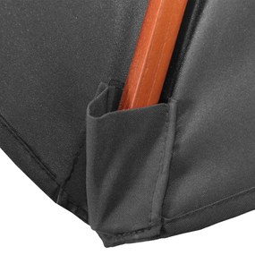 Slunečník Florida Ø 3m - polyester/dřevo - antracit