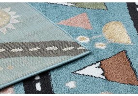 Dywany Luszczow Dětský kusový koberec FUN Route, ulice, zvířata modrá Rozměr koberce: 140 x 190 cm