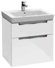 Villeroy & Boch Subway 2.0 - Umyvadlová skříňka, 587x590x454 mm, 2 zásuvky, Glosy White A90910DH