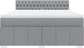 Box spring postel s matrací světle šedá 180 x 200 cm textil 3289454