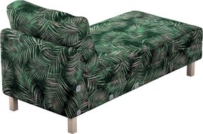 Potah na přídavný šezlong IKEA Karlstad, krátký barva zelená látka sametová, vzorované