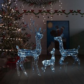 329794 vidaXL Vánoční dekorace akrylová sobí rodinka 300 LED studená bílá