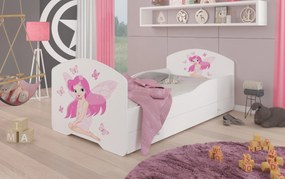 ADRK Furniture Postel s matrací a zásuvkou PEPE GIRL WITH WINGS 140x70 CH-Pep-Gir-Win-140-E376