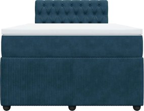 Box spring postel s matrací modrá 120 x 190 cm samet 3289996