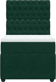 Box spring postel s matrací tmavě zelená 90x200 cm samet 3294547