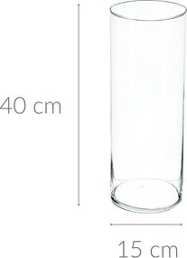Skleněná váza CYLINDER, 40 cm