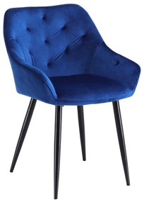 Židle K487, tmavě modrá - moderní, prošívaná, glamour, do obývacího pokoje, jídelny, VELVET
