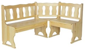 Dřevěná rohová lavice NR101, 150x86x110, borovice (Barva dřeva: Ořech)