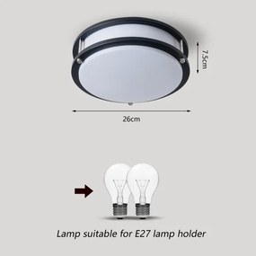 BRILAGI - Stropní svítidlo ELARO 2xE27/40W/230V pr. 26 cm černá