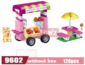 Mini stavebnice pro dívky, různé druhy Varianta: pojízdný stánek s džusem 120 ks