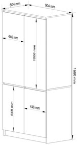 Šatní skříň CLP S90/4D bílá