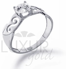 Klenoty Budín Zásnubní prsten bílé zlato se zirkonem 1261028-0-52-1