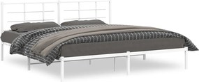 vidaXL Kovový rám postele s čelem 200 x 200 cm [355617] Barva: Bílá