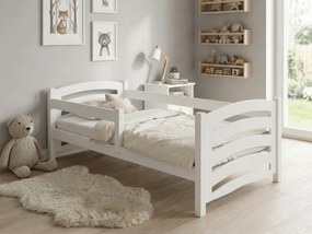 Dětská postel MELA 80 x 160 cm, bílá Matrace: Matrace EASYSOFT 10 cm, Rošt: S lamelovým roštem