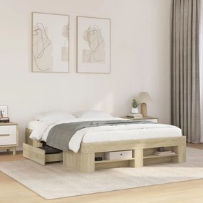 Rám postele bez matrace dub sonoma 120x200 cm kompozitní dřevo 3295480